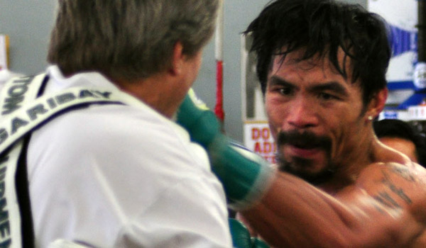 Pacquiao shows extra fire on fight’s eve | Inquirer Sports