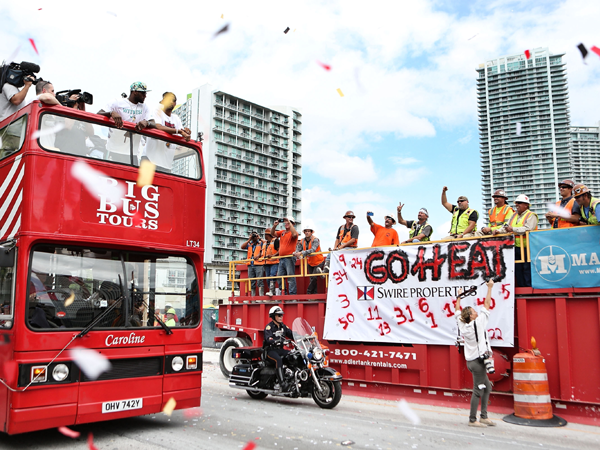 Heat celebrate with parade through downtown Miami | Inquirer Sports