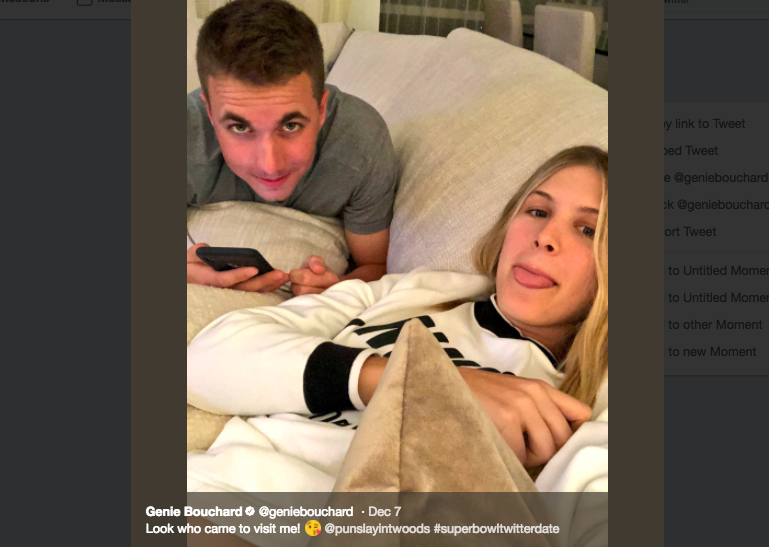Tennis star Bouchard, Super Bowl Twitter date get cozy in another date ...