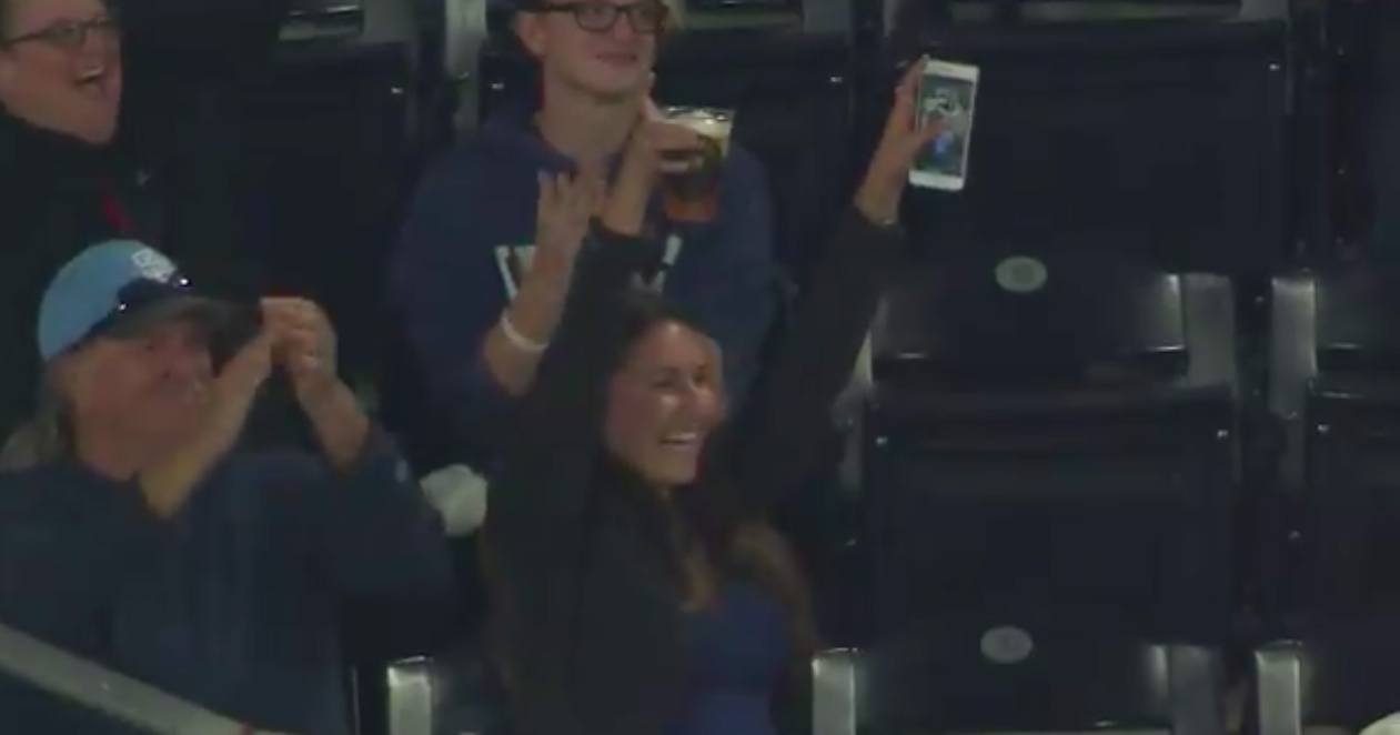 WATCH: What a play! Fan grabs foul ball in cup, chugs the beer ...