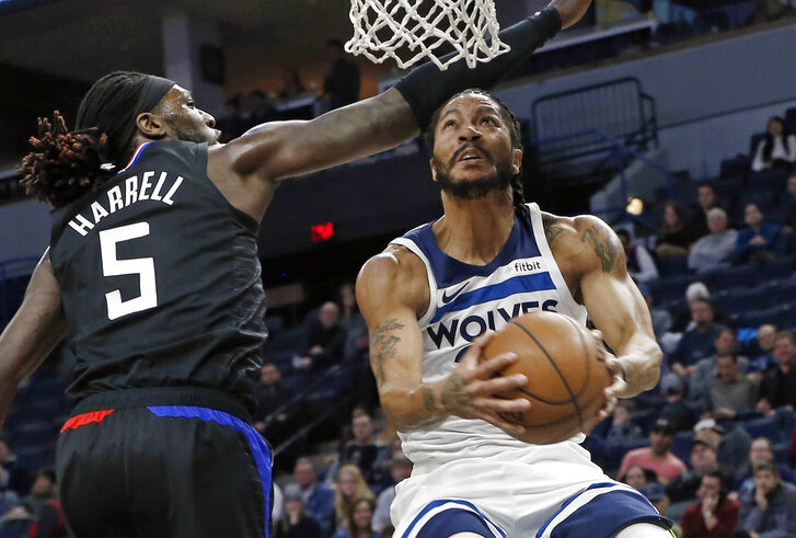 Healthy Derrick Rose, Jeff Teague lead Timberwolves past Clippers ...