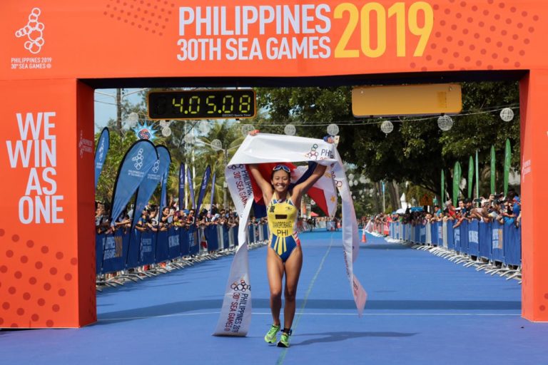 Kim Mangrobang wins gold anew as Filipinos secure triathlon double ...