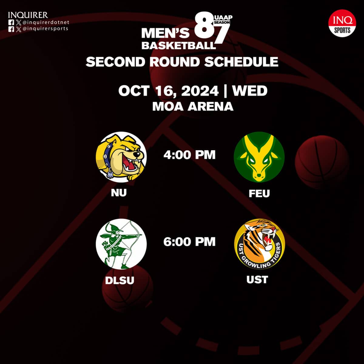 SCHEDULE: UAAP Season 87 basketball