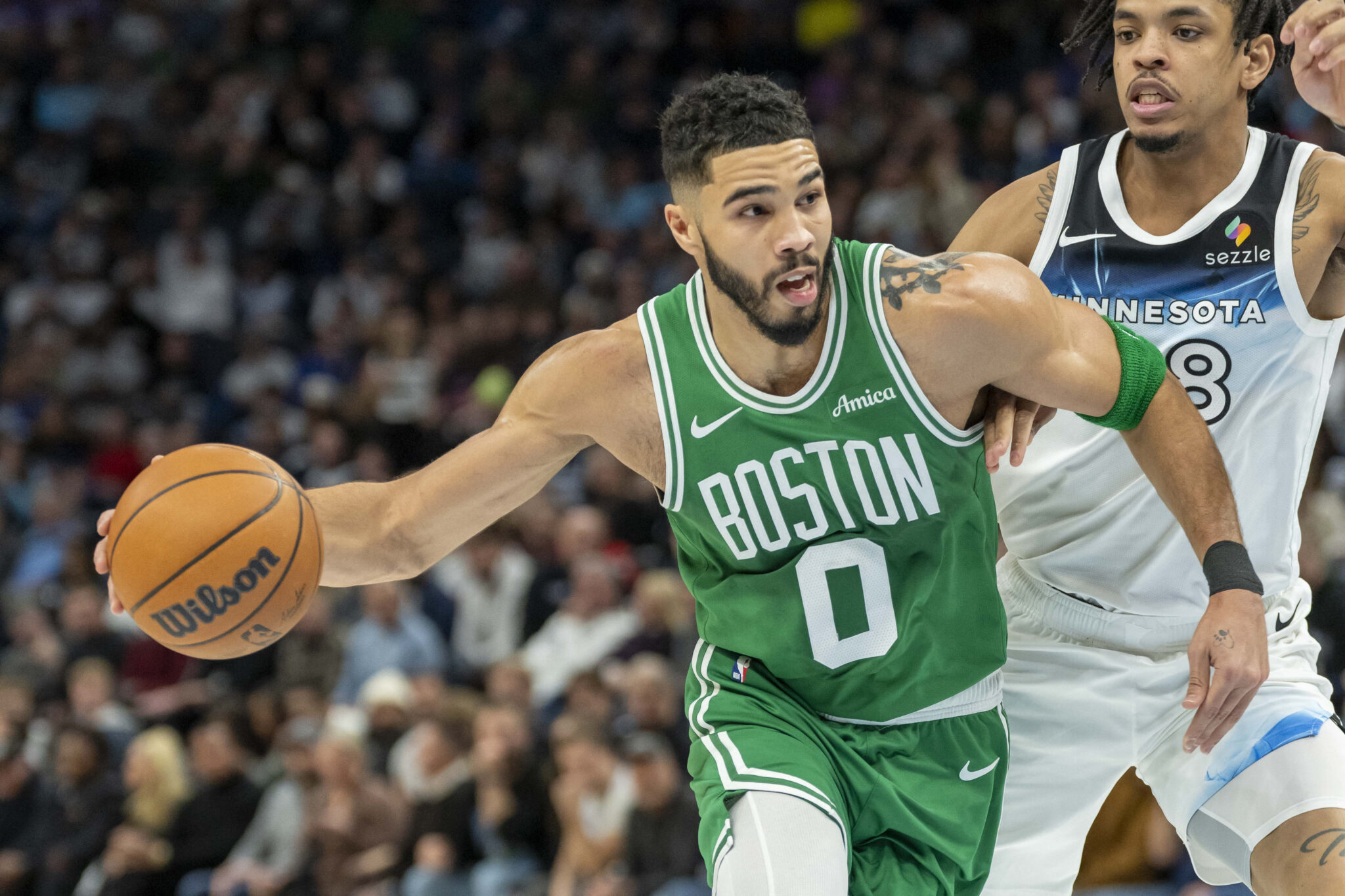 NBA: Jayson Tatum, Celtics hold off Timberwolves