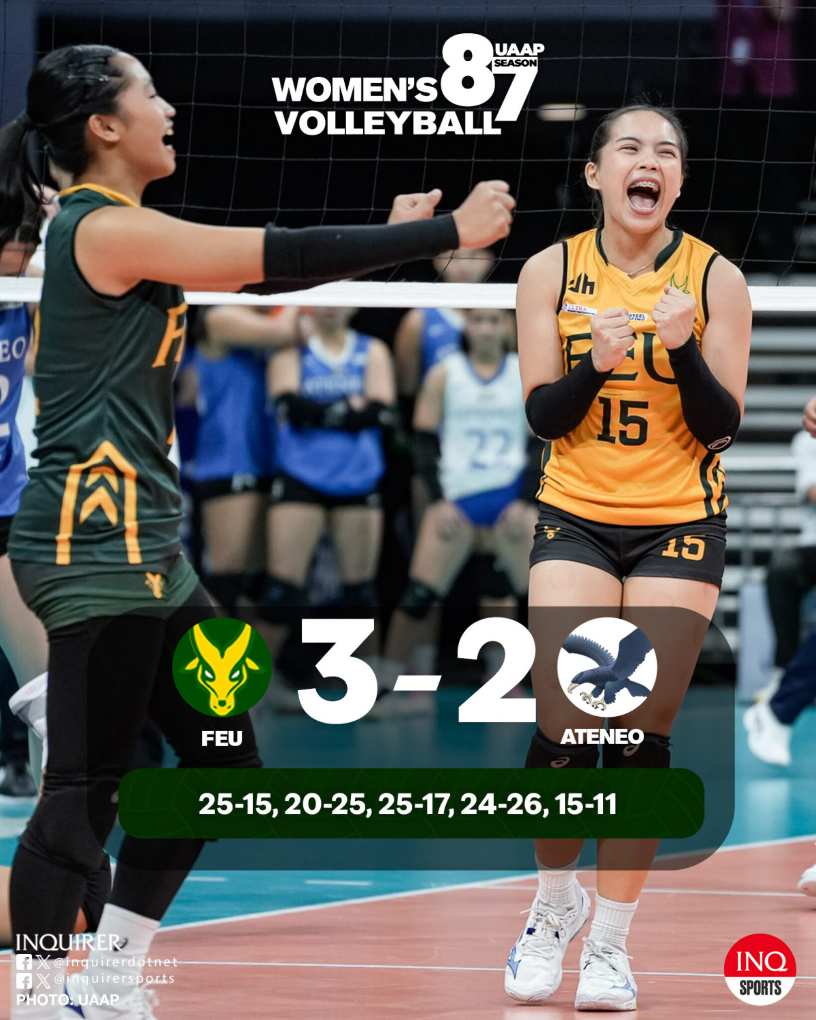 LIVE: UAAP Season 87 volleyball March 2 La Salle-UP, FEU-Ateneo