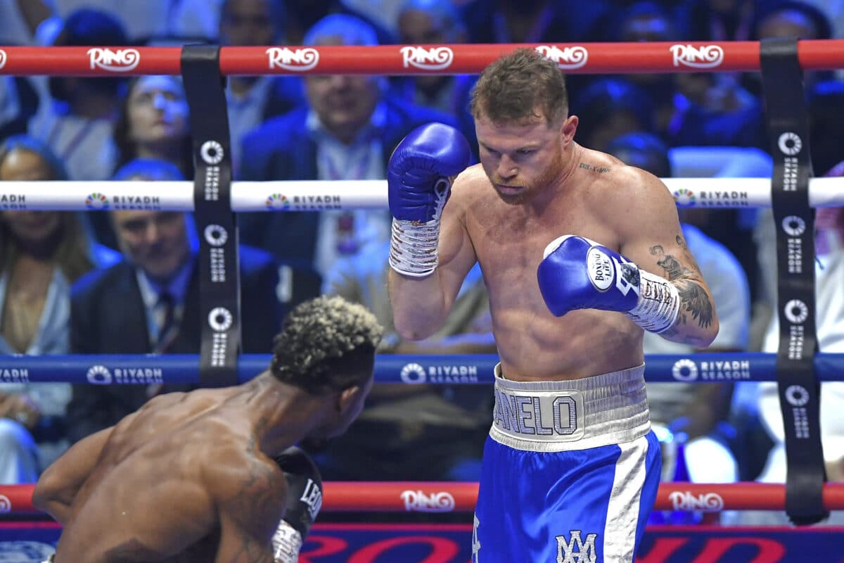 Canelo Alvarez unifies super middleweight titles in Saudi debut