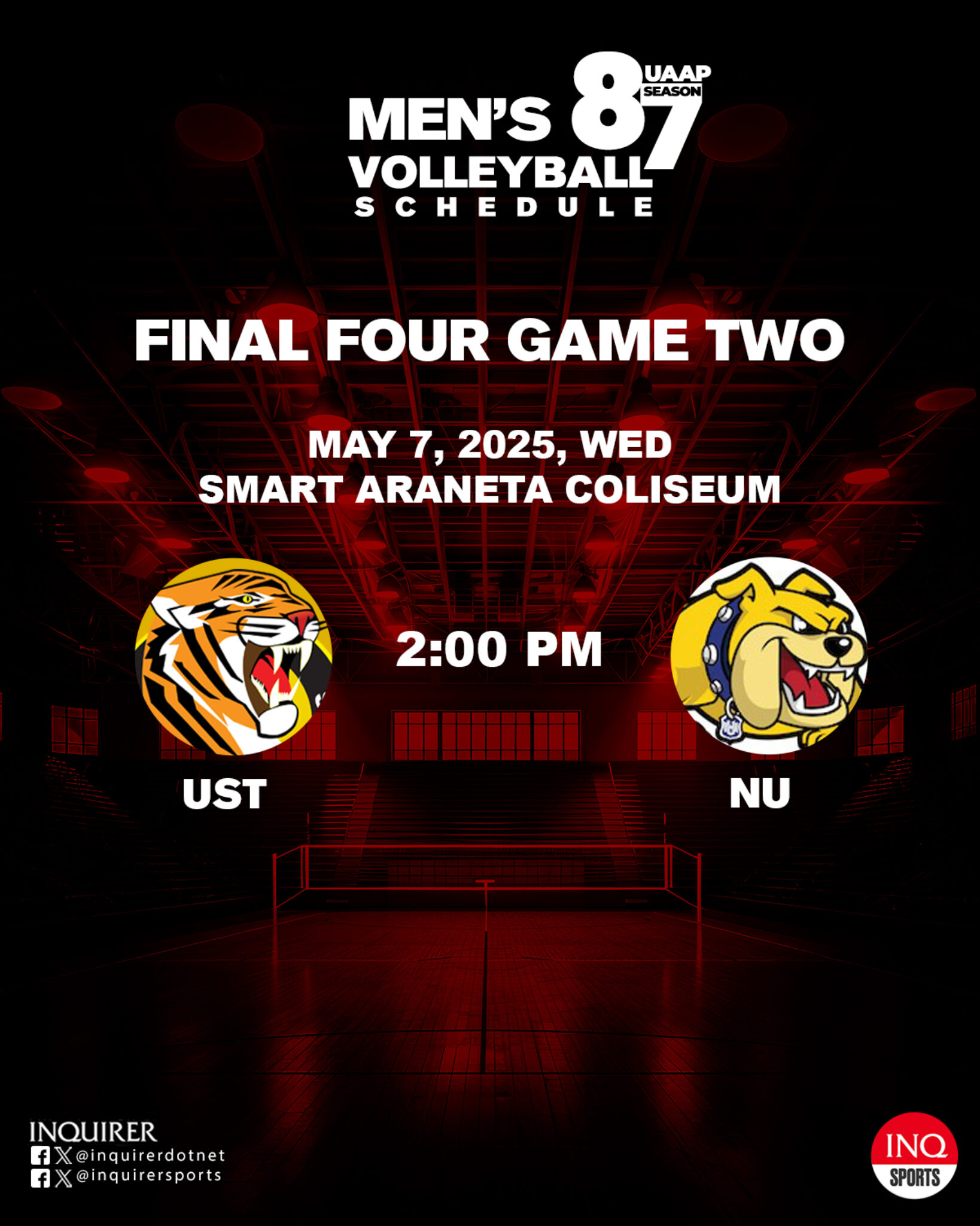 SCHEDULE: UAAP Season 87 volleyball tournament FINAL FOUR