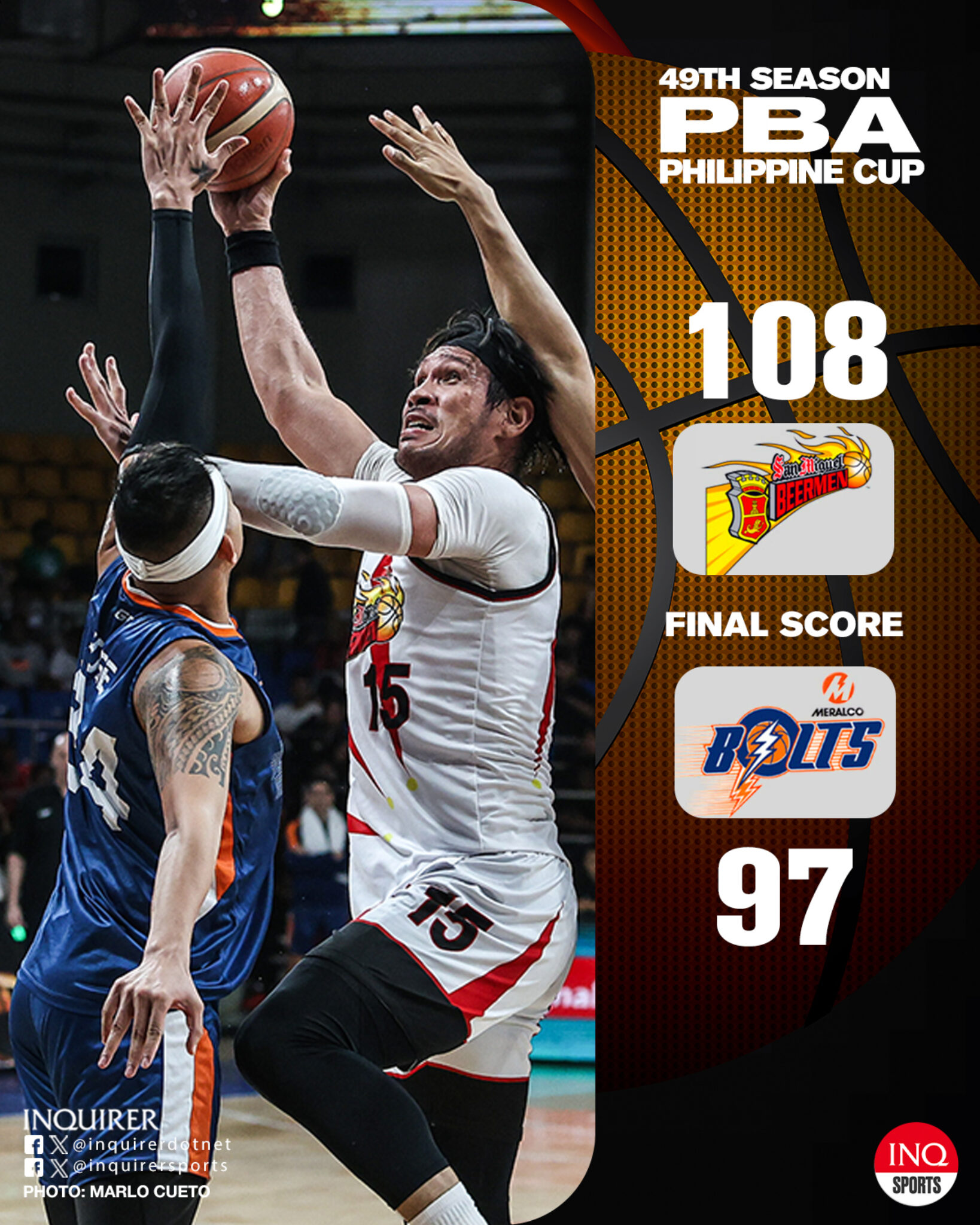 LIVE: PBA Quarterfinals - Meralco-San Miguel, Ginebra-Converge