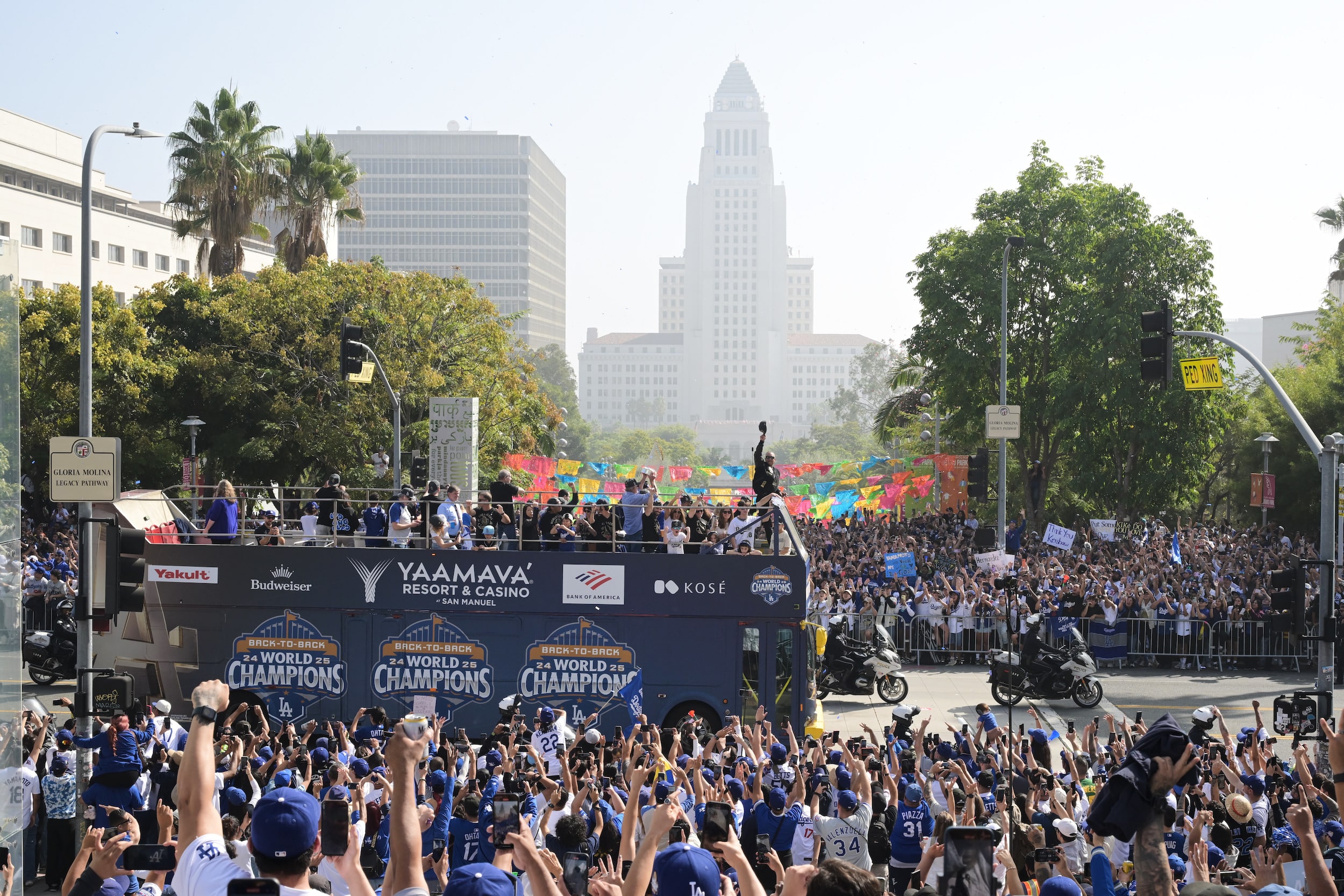 LA Dodgers celebrate historic World Series win with parade, rally