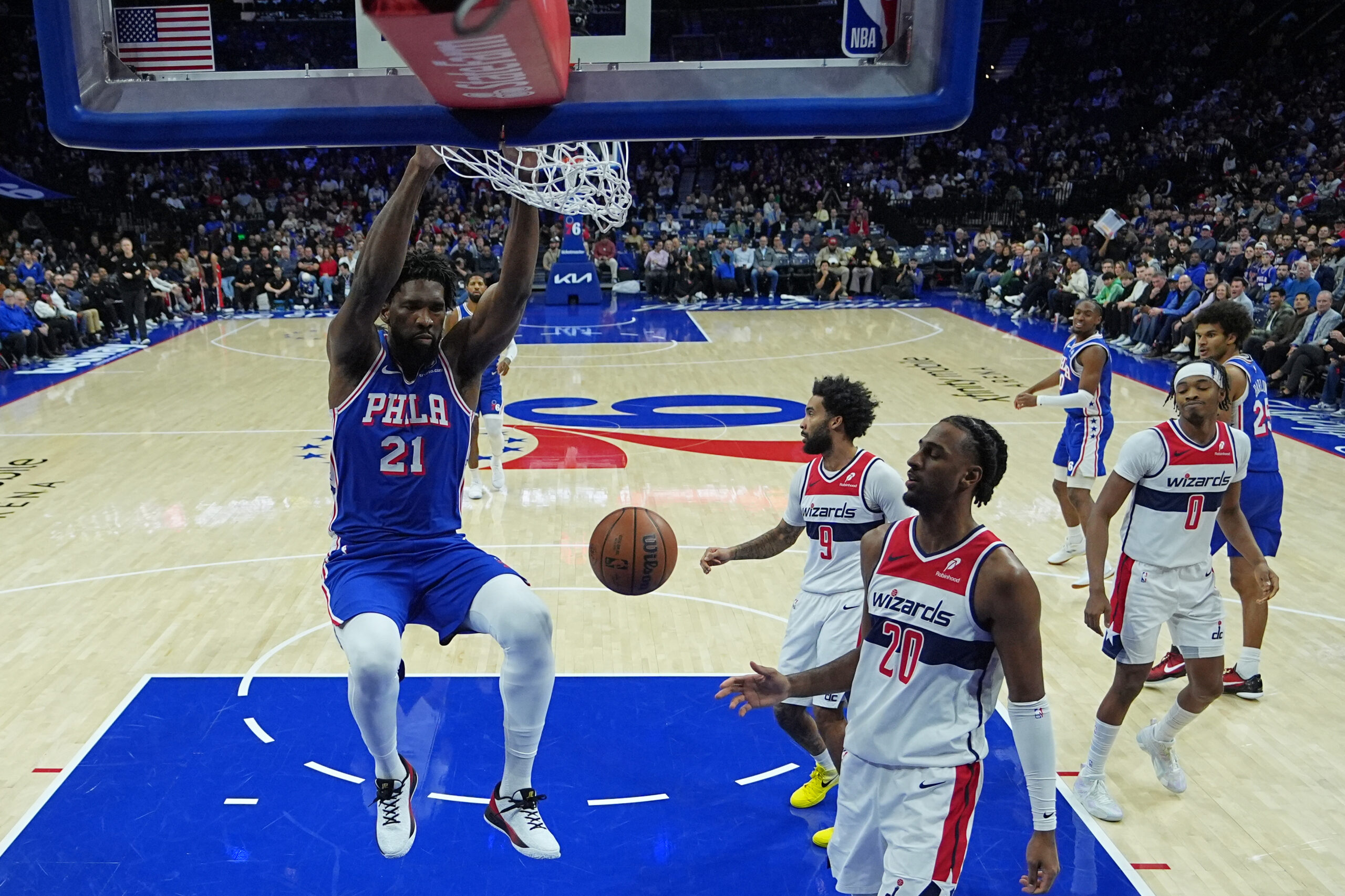NBA: Joel Embiid, Paul George lead 76ers to win over Wizards